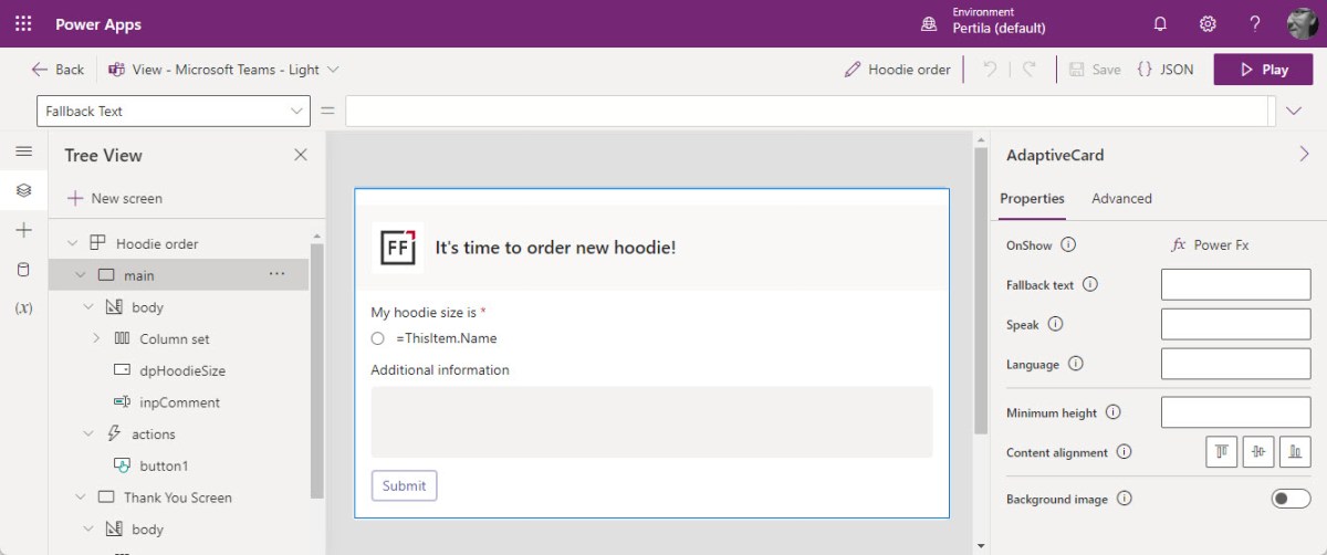Power Apps kortit (cards) – Timo Pertilä